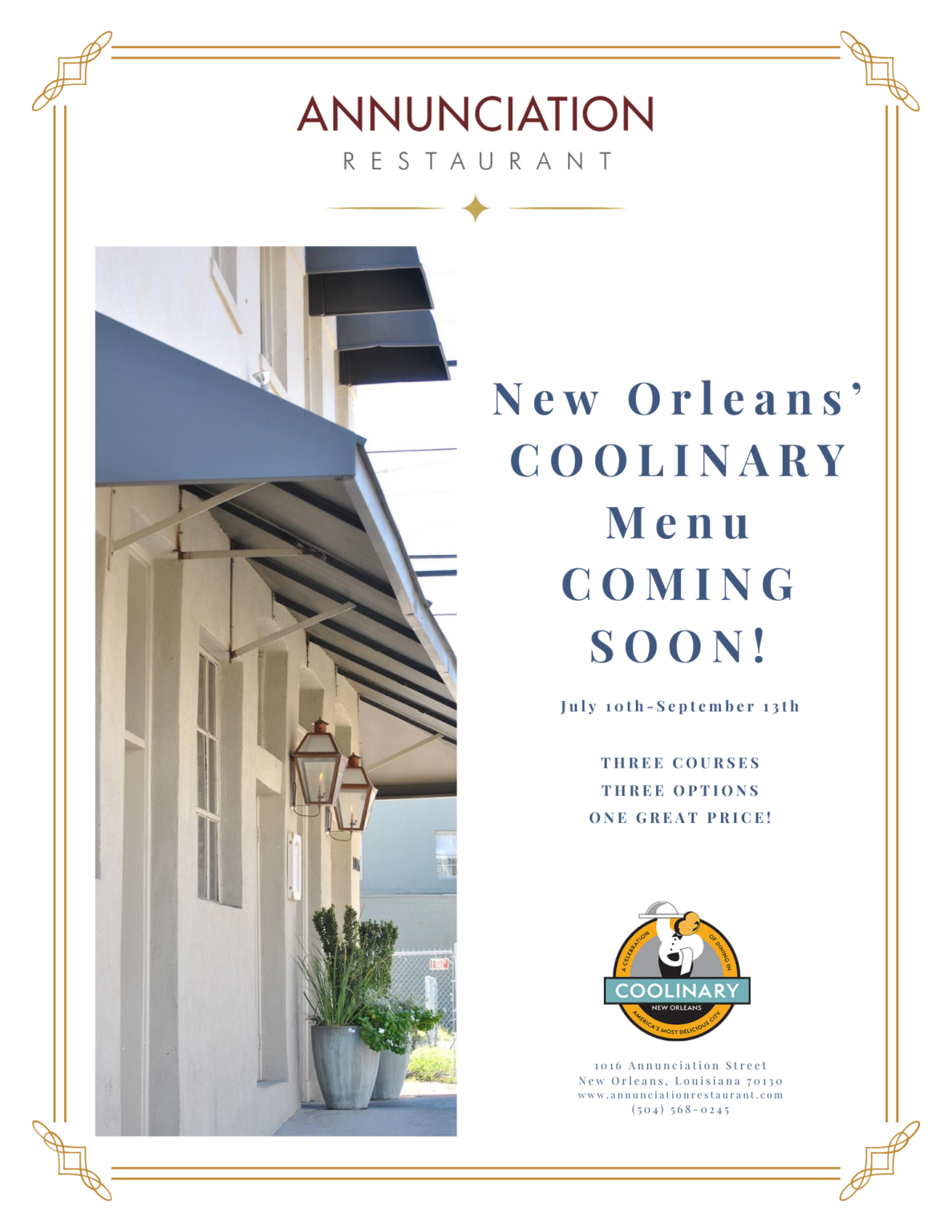 Our Menu – Annunciation Restaurant